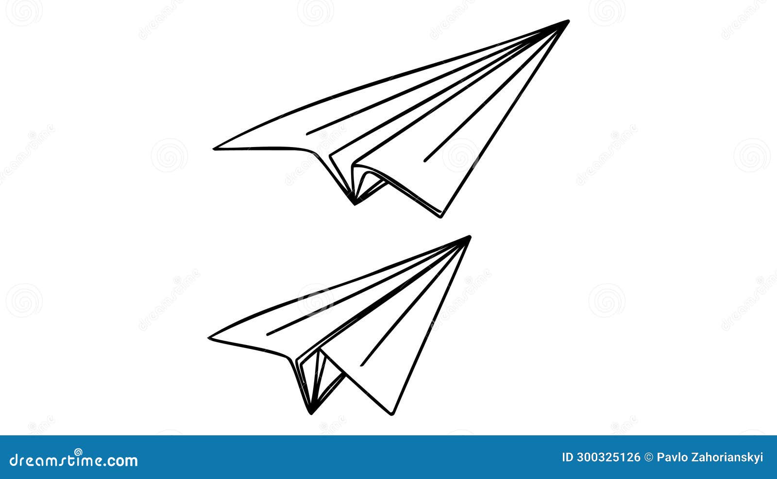 Two Paper Airplanes Flight Continuous Line Drawing. Vector Illustration ...