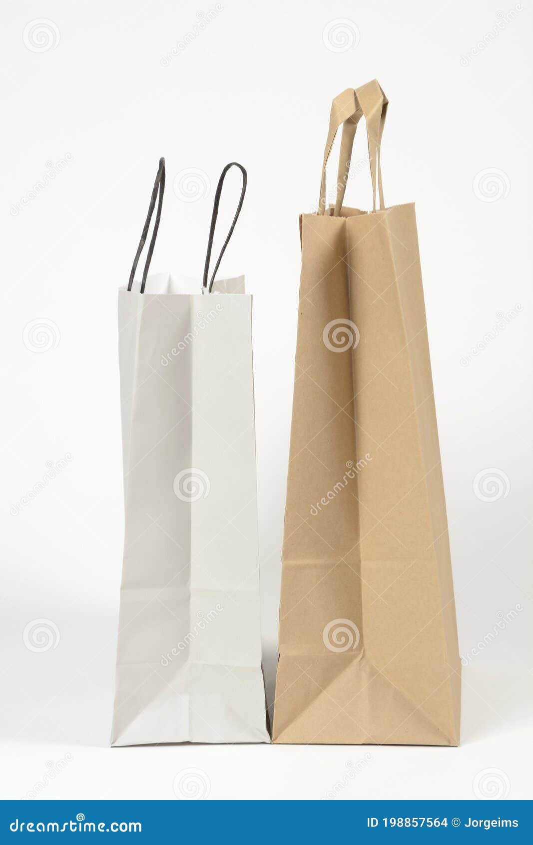 Two Paper Bags for Shopping Stock Photo - Image of handles, shopping ...
