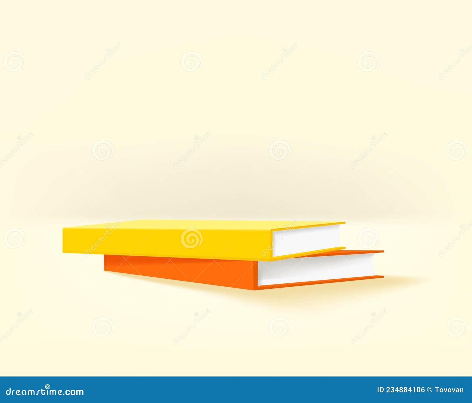 Two Paper Books on a Table. 3d Style Vector Stock Vector - Illustration ...