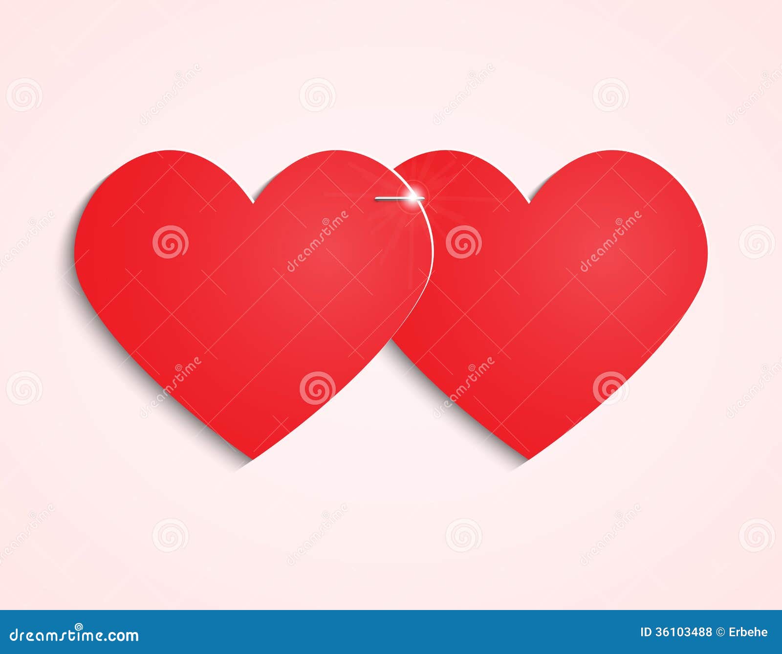 Two paper hearts stapling stock vector. Illustration of abstract - 36103488