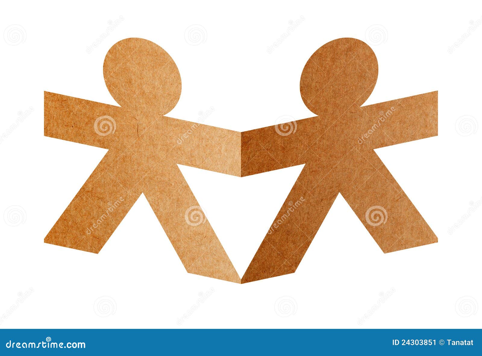 Paper Human Figure Standing In Front Of Paper People Holding Hands On ...