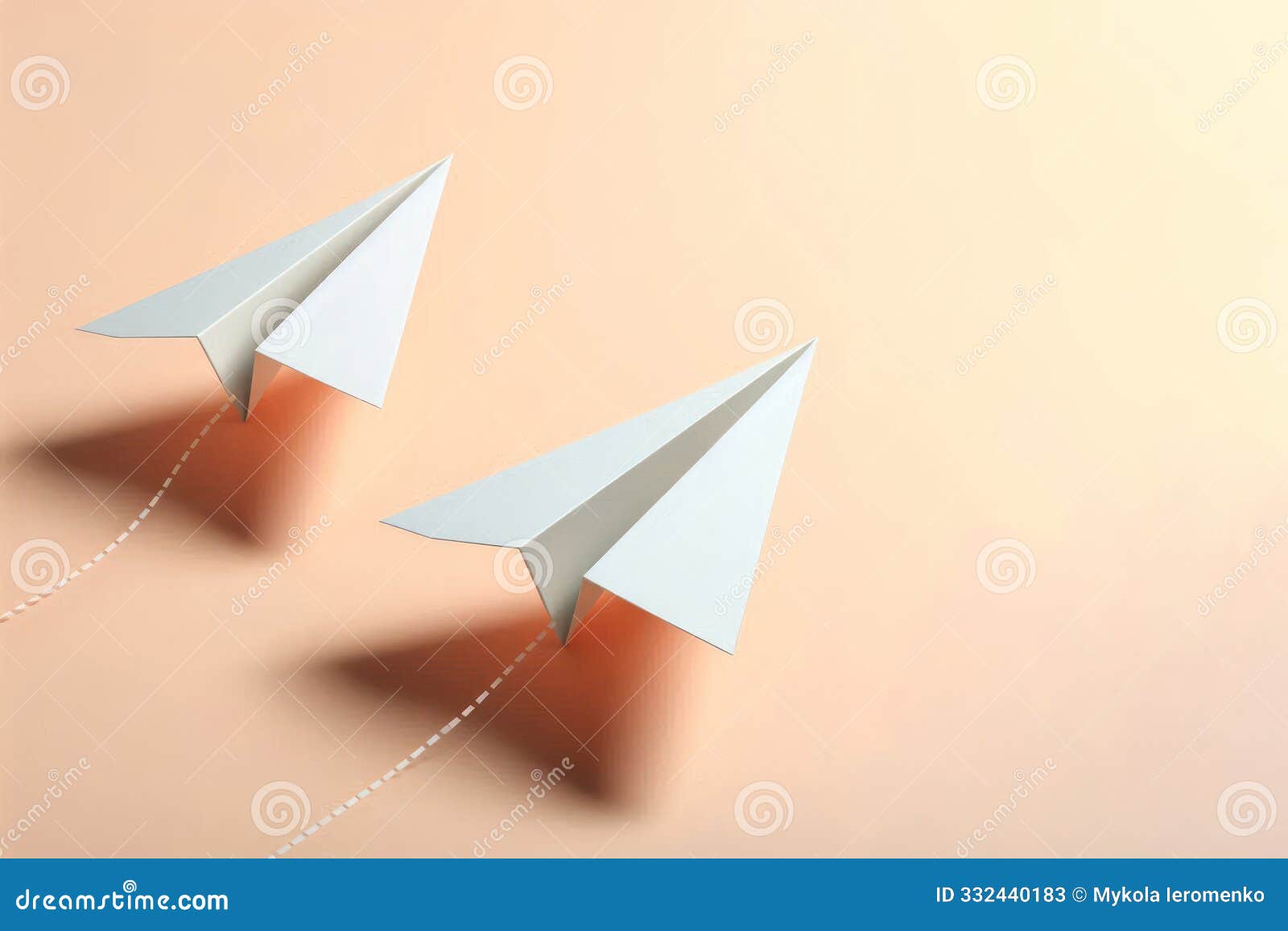 Two Paper Planes on a Clean Background. Space for Text. Stock Image ...