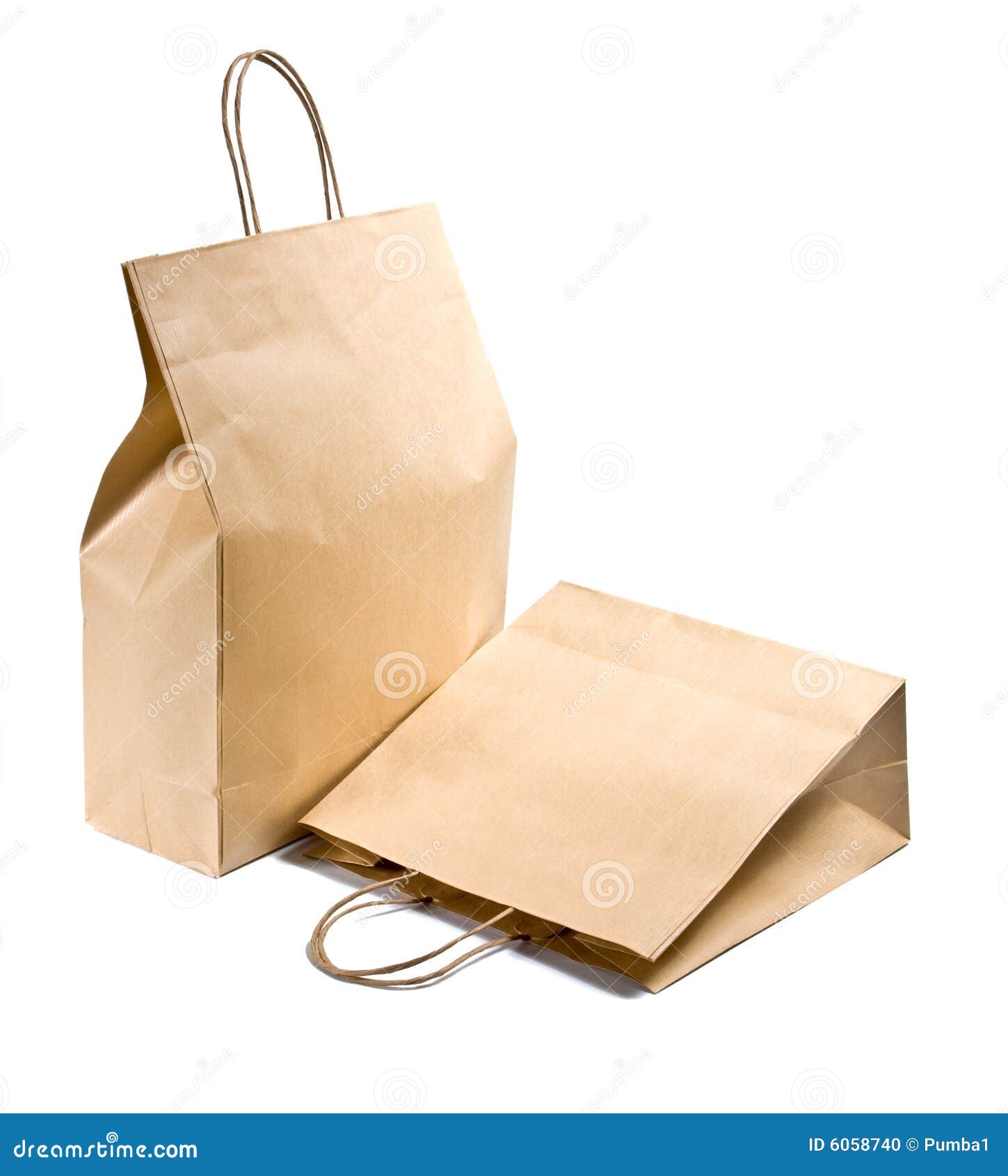 Two Paper Shopping Bag on White Stock Photo - Image of paying ...
