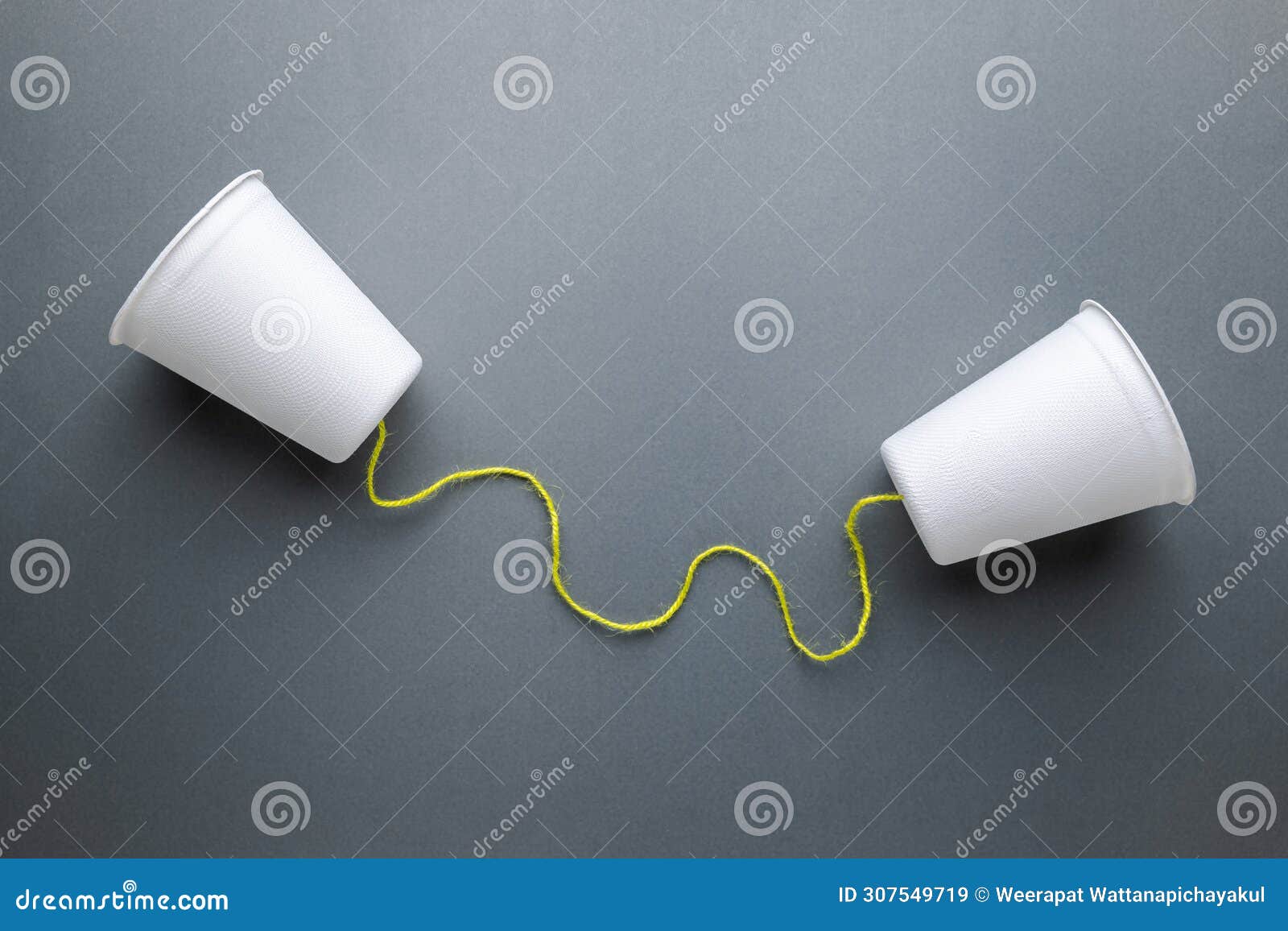 White Cup Phone, Two Way Communication Stock Image - Image of easy ...