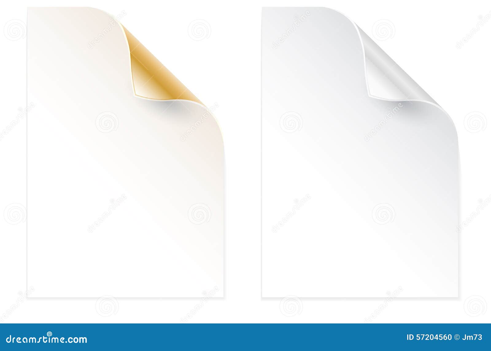 Two Papers with Bent Corner Stock Vector - Illustration of purity ...