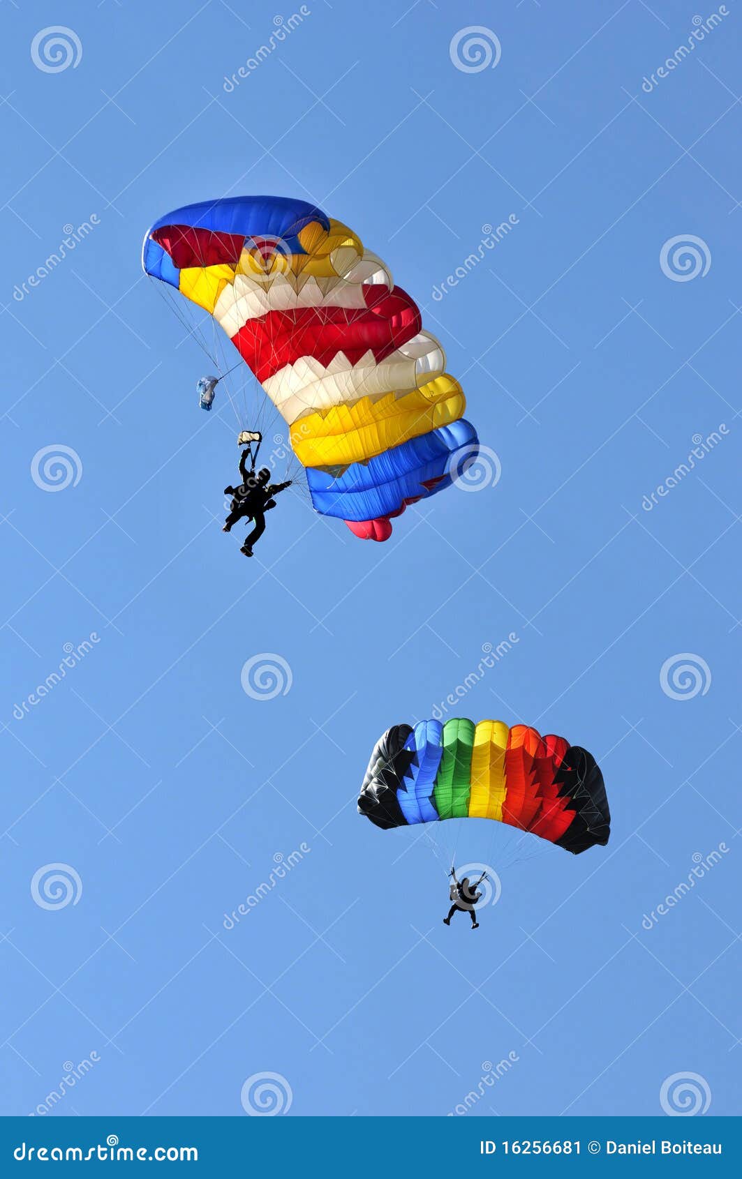 Two parachutes stock image. Image of fall, leisure, colors - 16256681