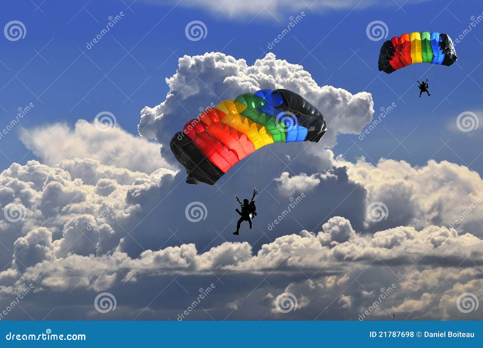 Two parachutes stock photo. Image of glider, storm, competition - 21787698