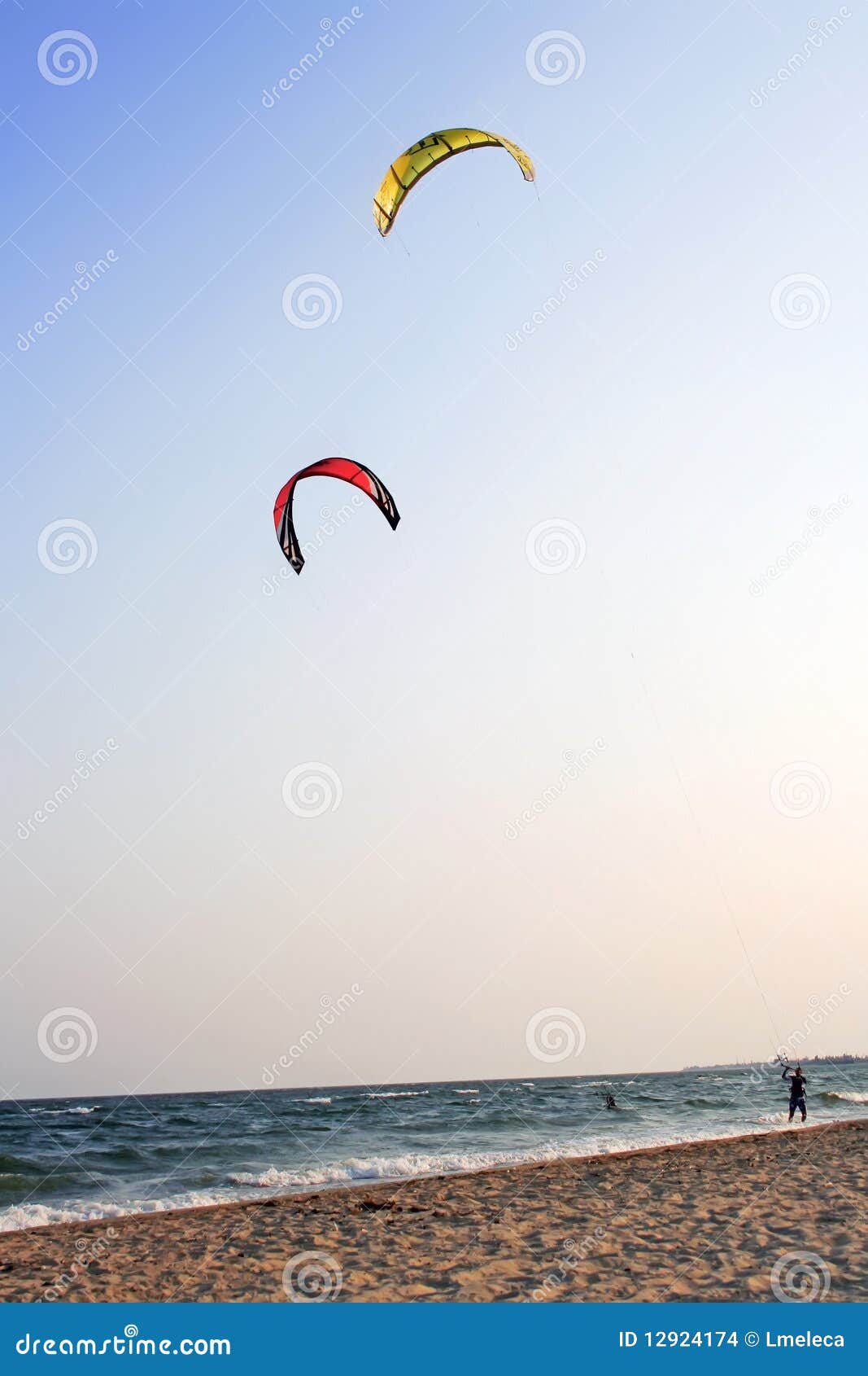 Two Parachutes in the Sunset Stock Photo - Image of colored, nature ...