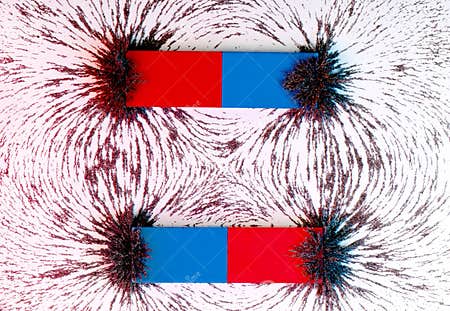 Two Parallel Bar Magnets and the Magnetic Field Stock Image - Image of ...