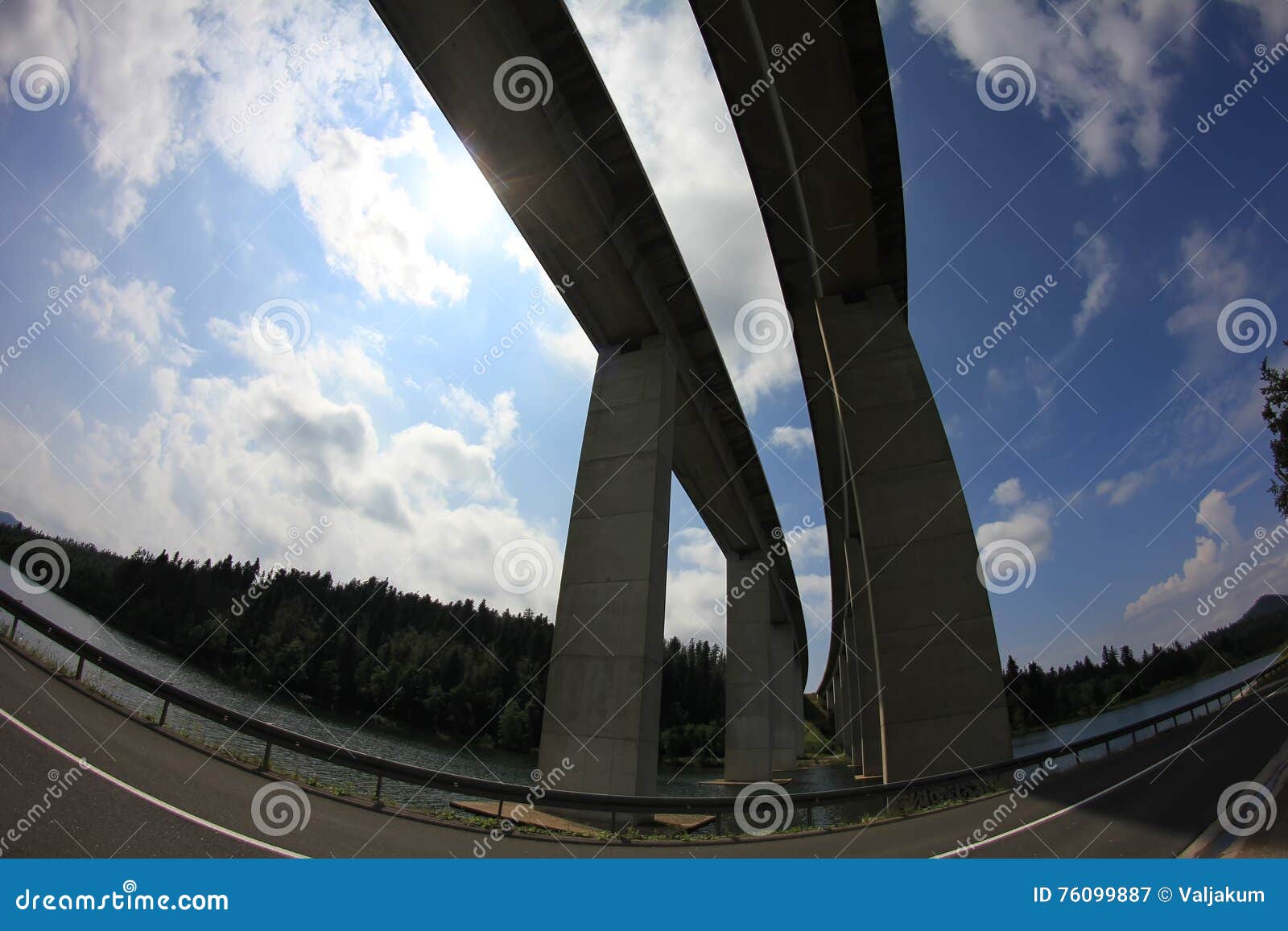 Two parallel bridges stock image. Image of road, highway - 76099887