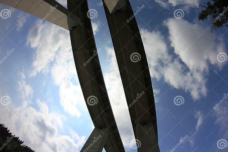Two parallel bridges stock photo. Image of clouds, parallel - 76099894