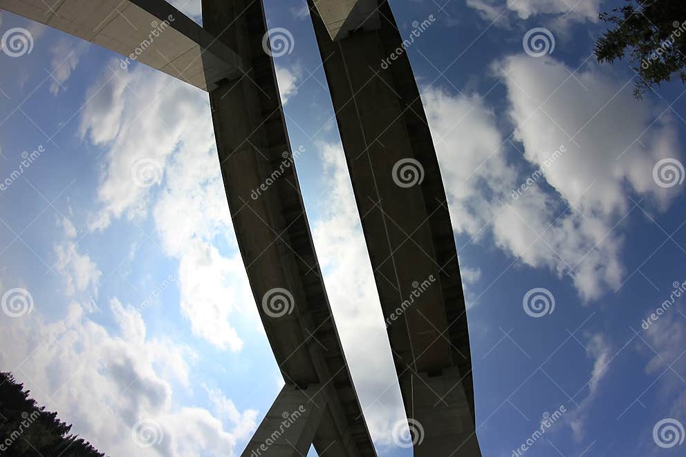 Two parallel bridges stock photo. Image of clouds, parallel - 76099894