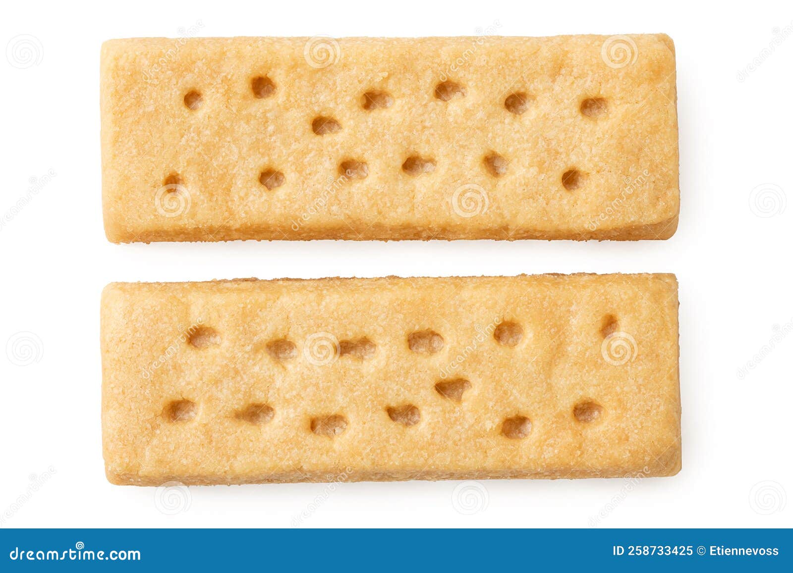 Two Parallel Butter Shortbread Finger Biscuits from Above Stock Image ...