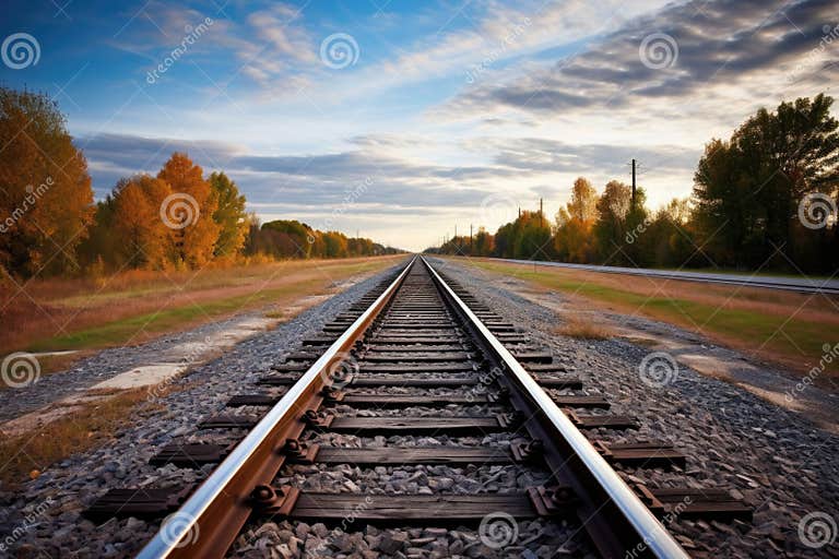 Two Parallel Rail Tracks Going Off into the Distance Stock Image ...
