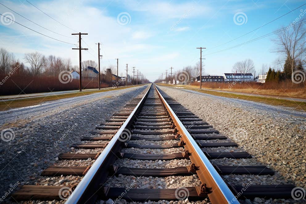 Two Parallel Rail Tracks Going Off into the Distance Stock Image ...