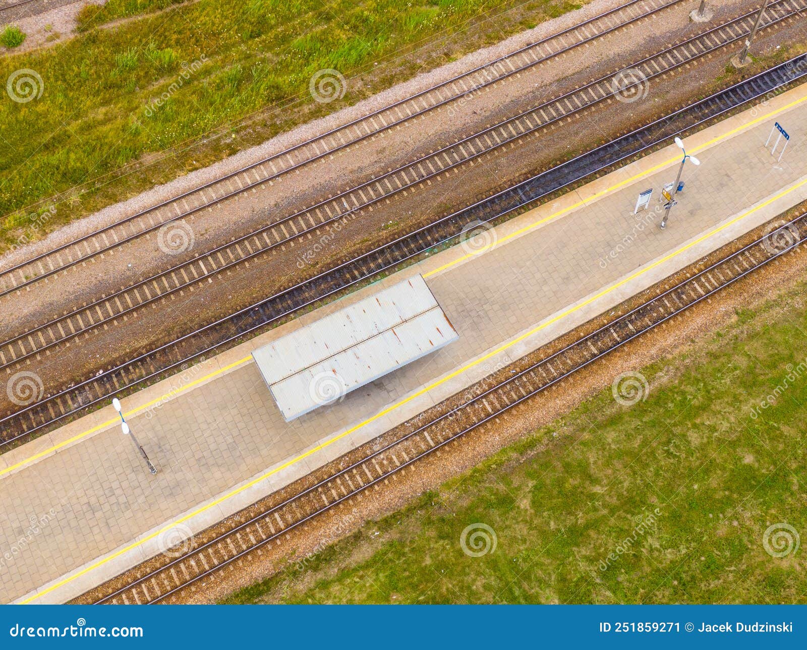 Two Parallel Railroads. Aerial View Stock Image - Image of parallel ...