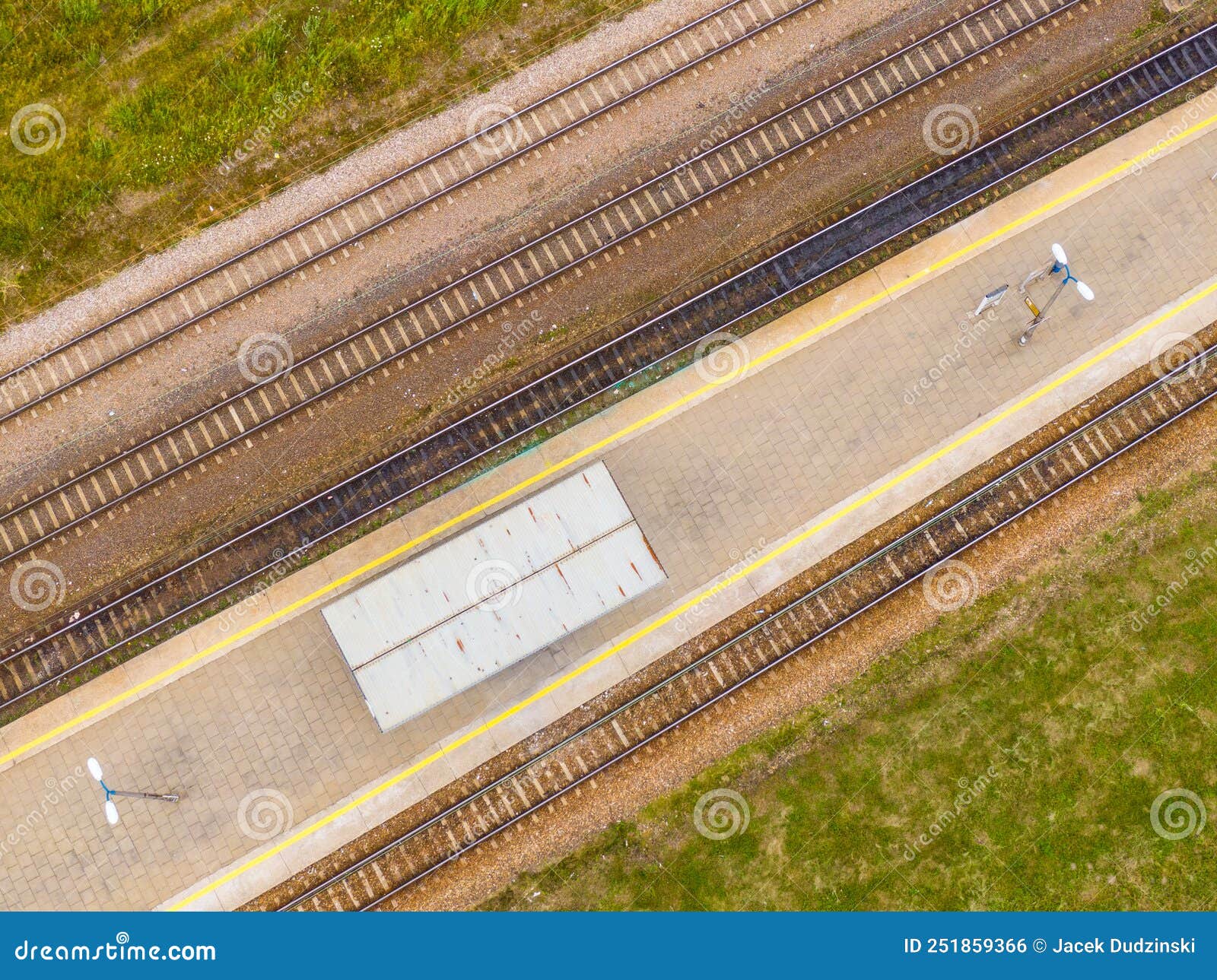 Two Parallel Railroads. Aerial View Stock Photo - Image of bolt ...