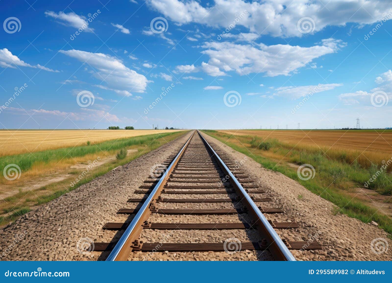 Two Parallel Railway Tracks Disappearing into the Horizon Stock Photo ...
