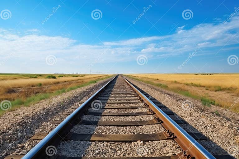 Two Parallel Railway Tracks Extending into the Distance Stock Image ...