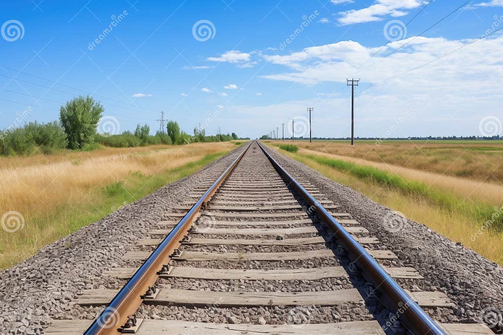 Two Parallel Railway Tracks Extending into the Distance Stock Photo ...
