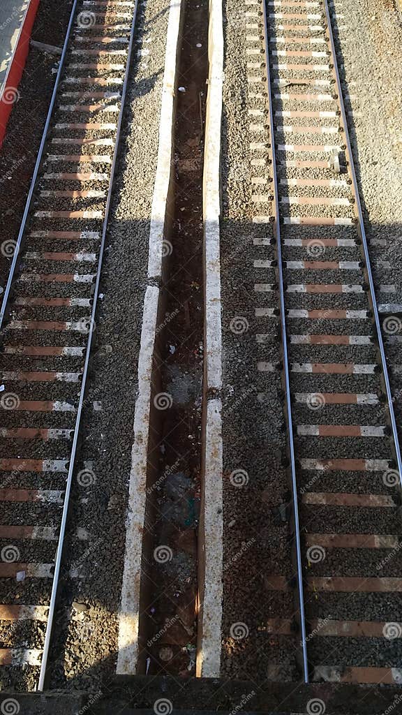 Two Parallel Railway Tracks Stock Photo - Image of bridge, iron: 281959174