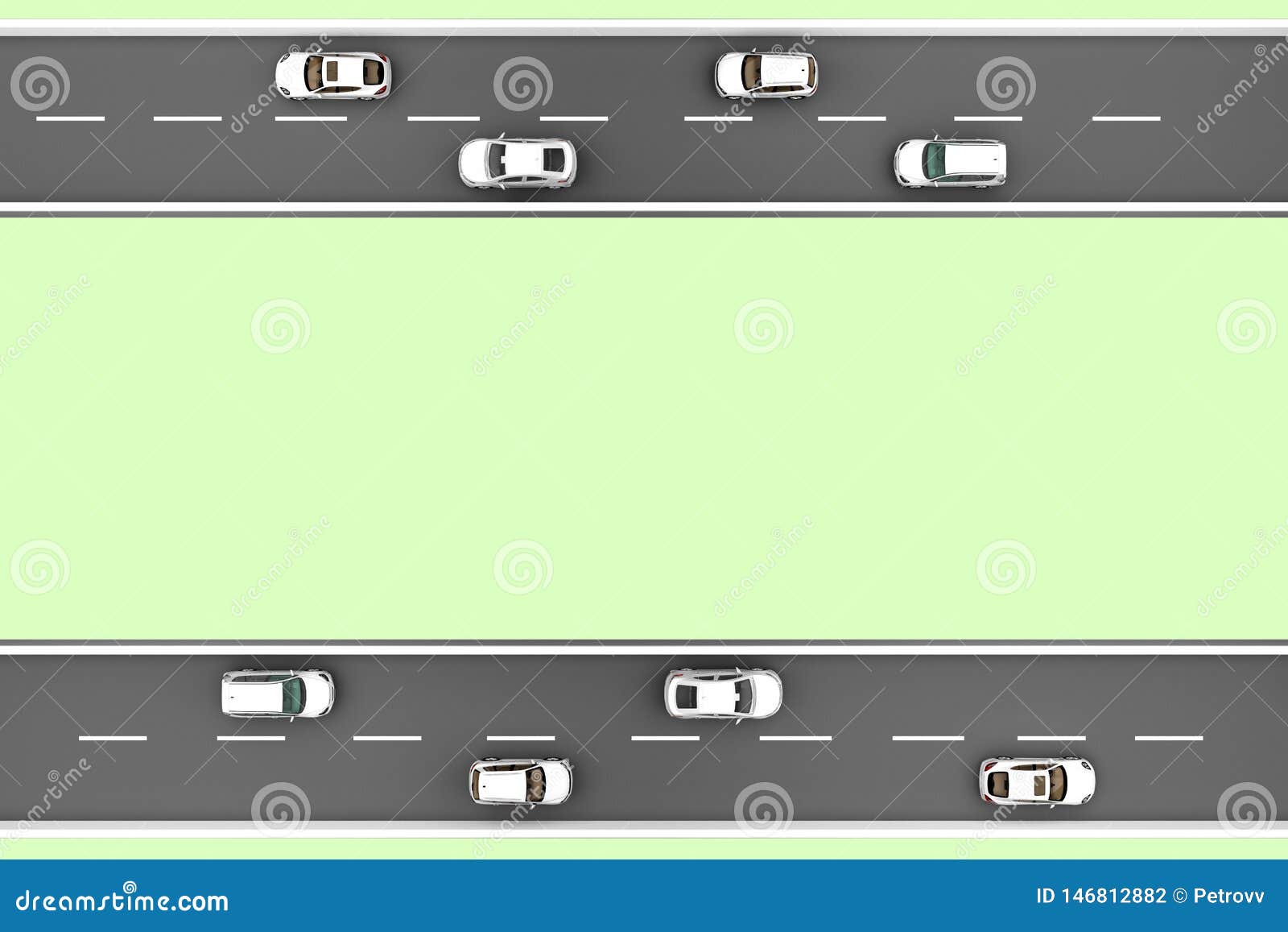 Two Parallel Roads Top View Stock Illustration - Illustration of white ...