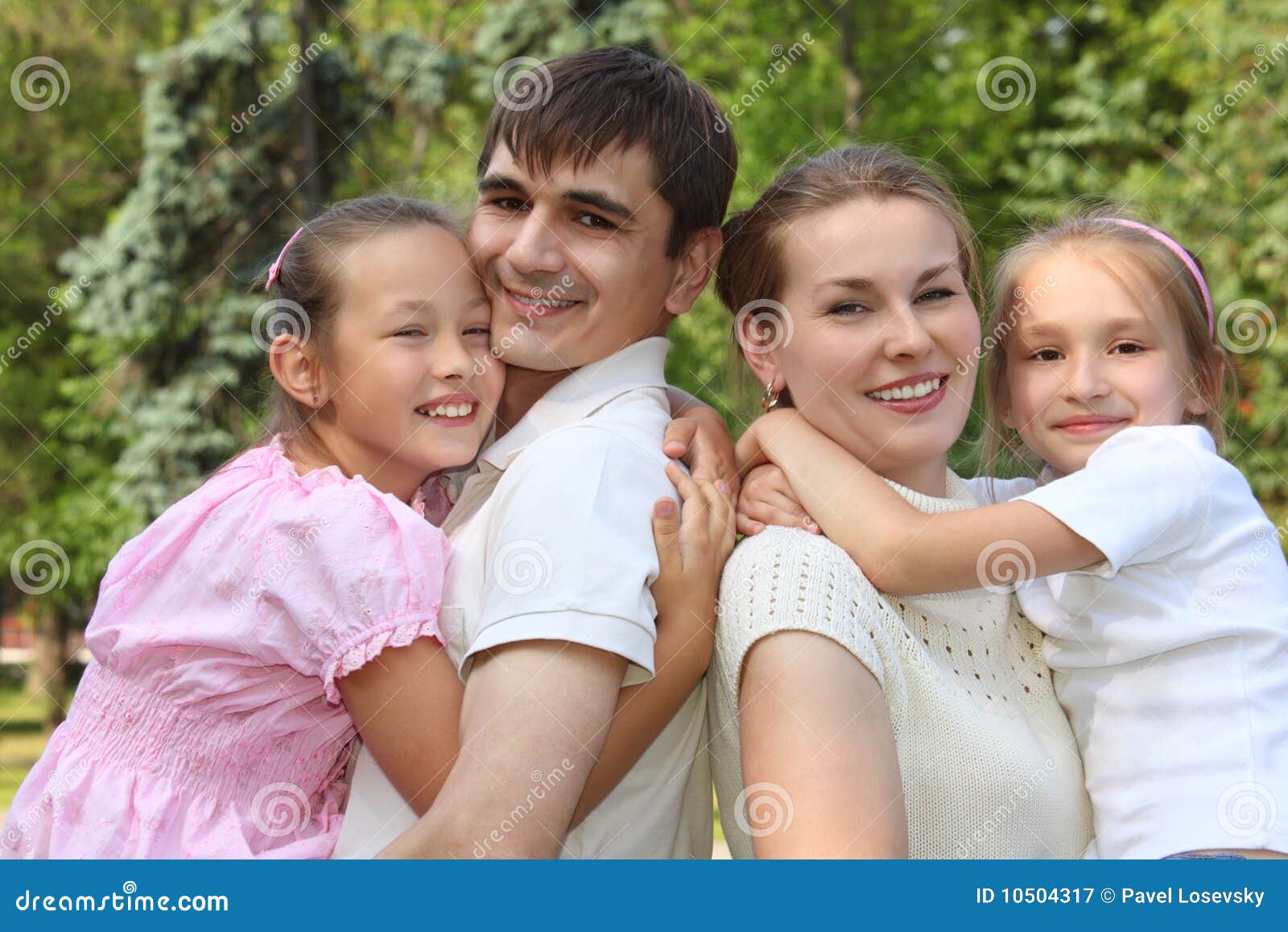 Two Parents Hold Children on Hands Stock Image - Image of caucasian ...