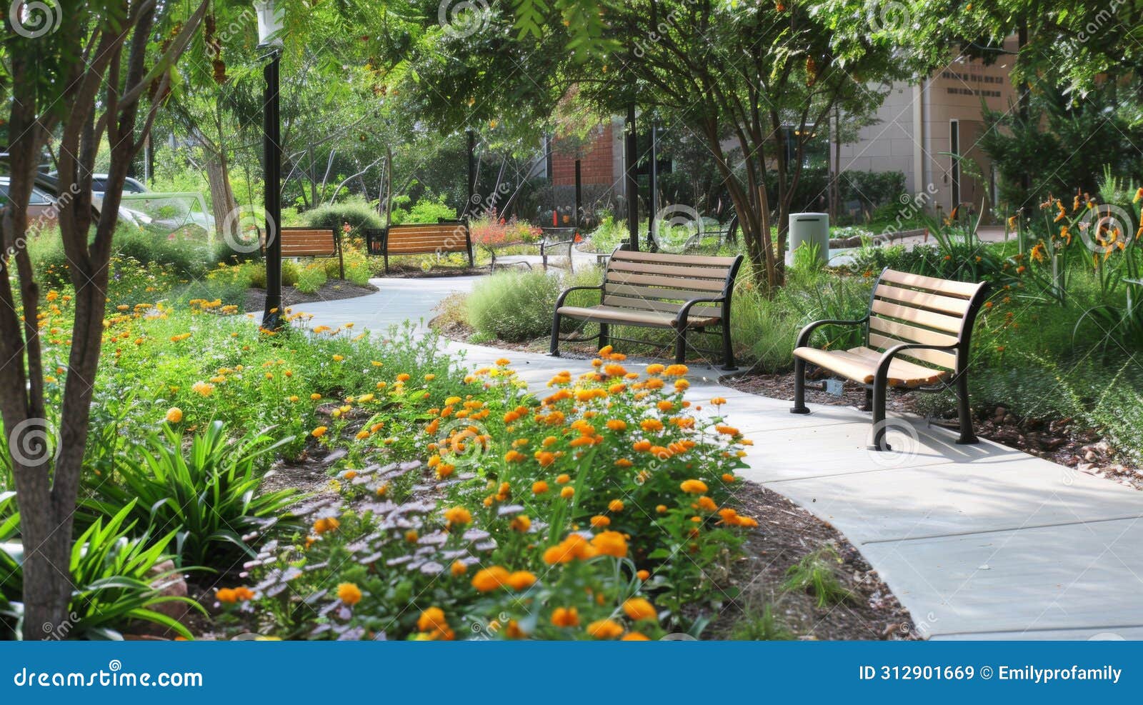 Two Park Benches Next To Each Other Stock Image - Image of area, steel ...