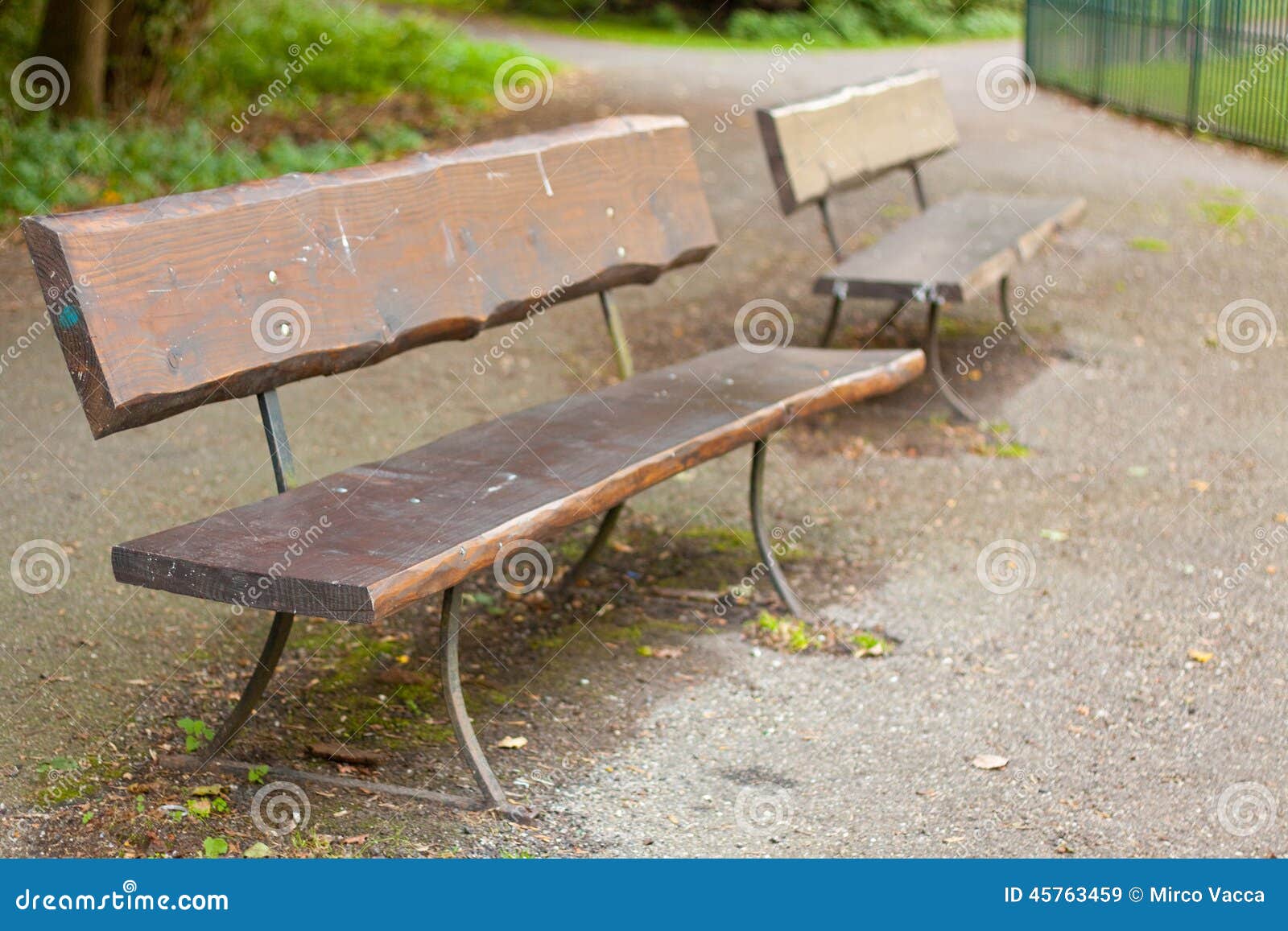 Two park benches stock image. Image of green, park, empty - 45763459
