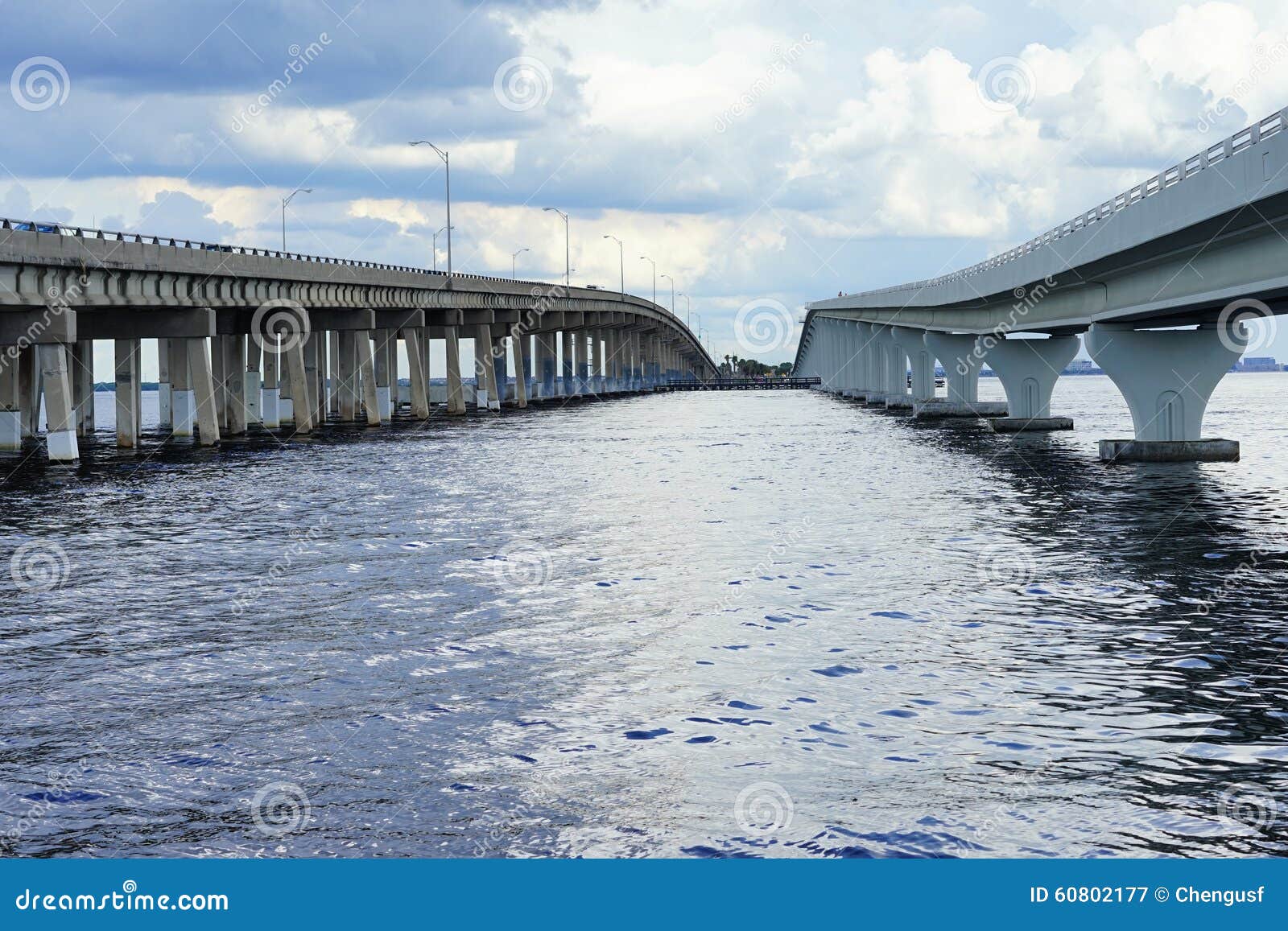 Two parrallel bridges stock image. Image of florida, commercial - 60802177