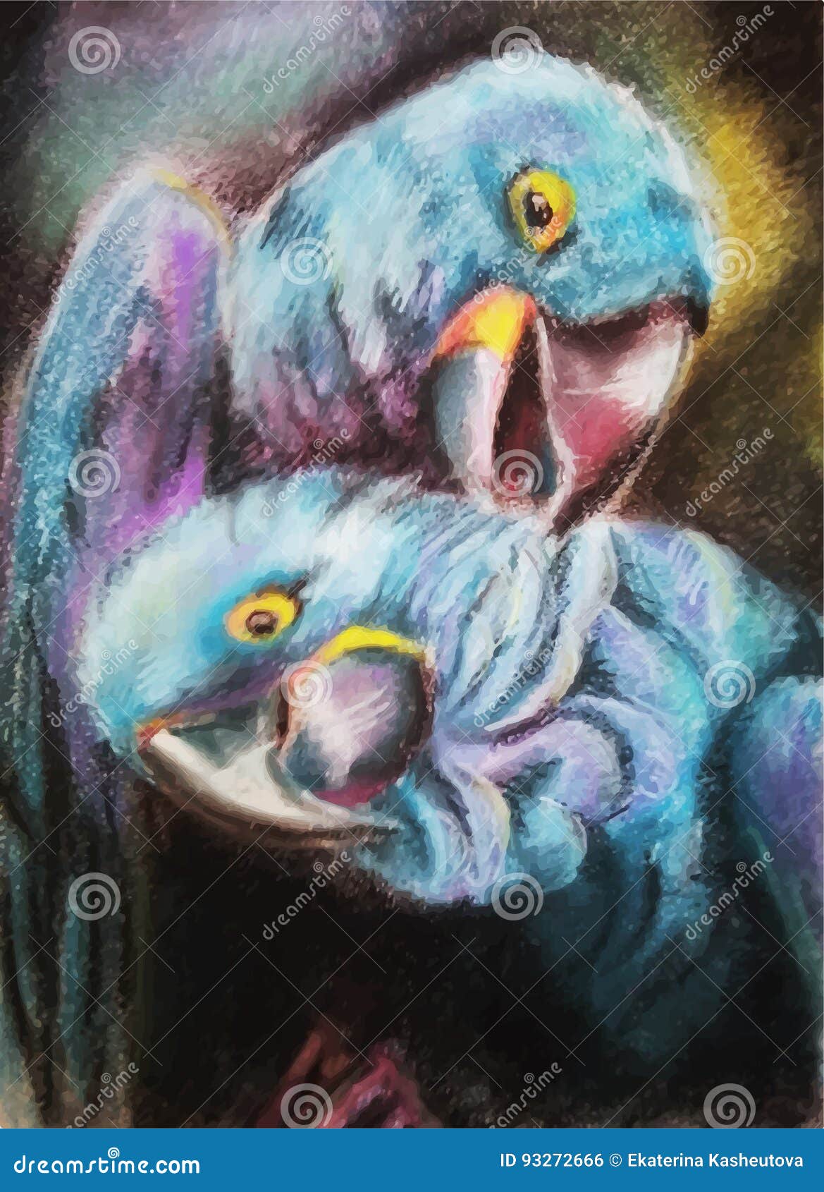 Two parrots stock illustration. Illustration of tropicana - 93272666