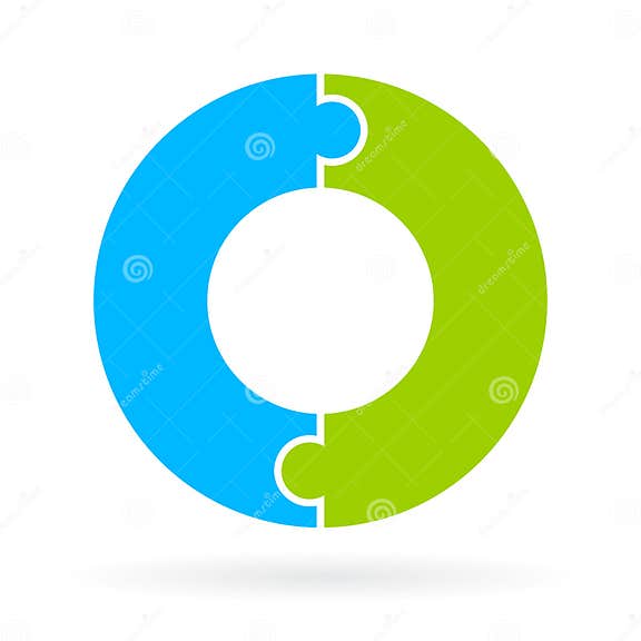 Two part jigsaw circle stock vector. Illustration of color - 80760190