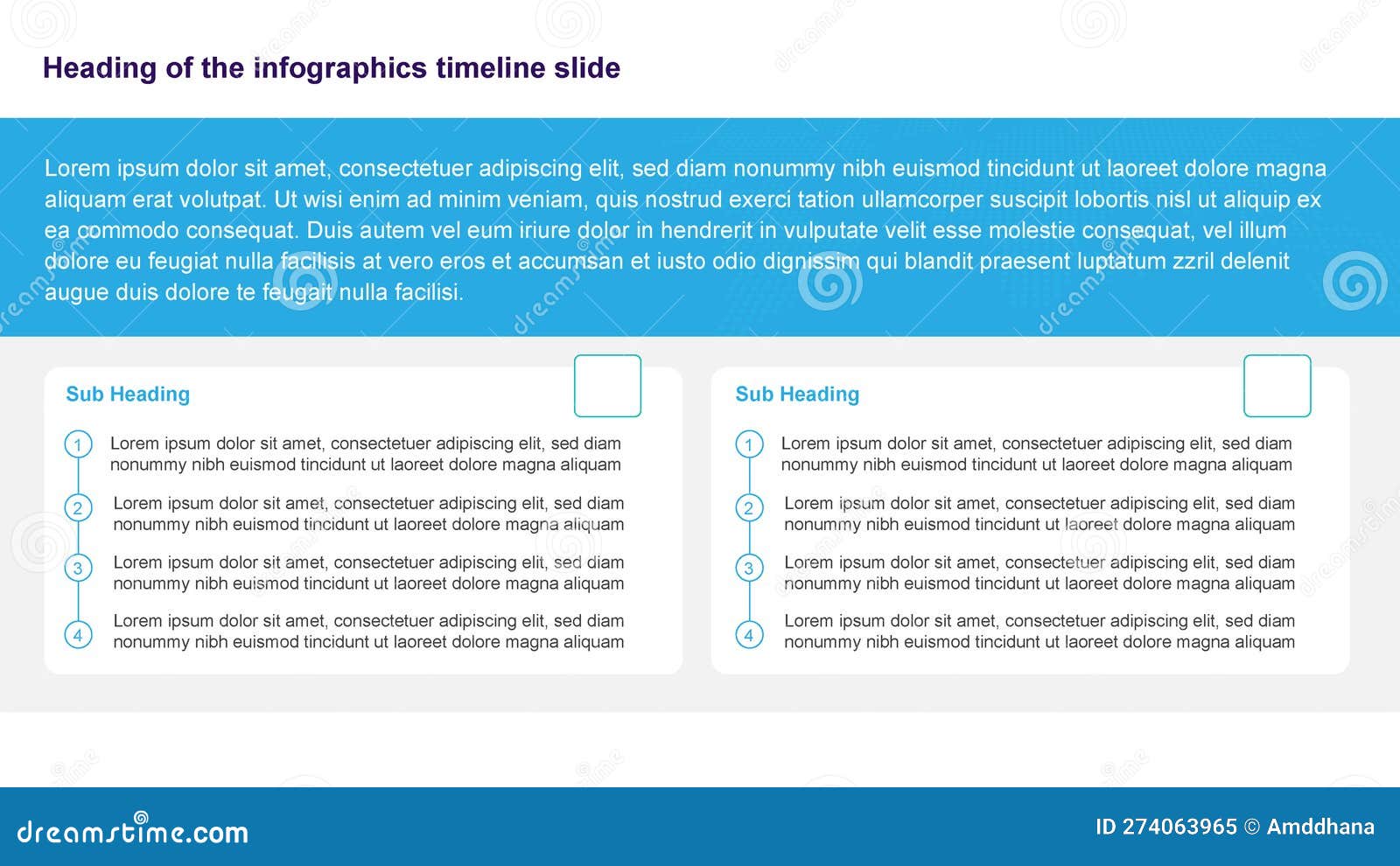Two Part Timeline Infographic Slide Stock Vector - Illustration of ...