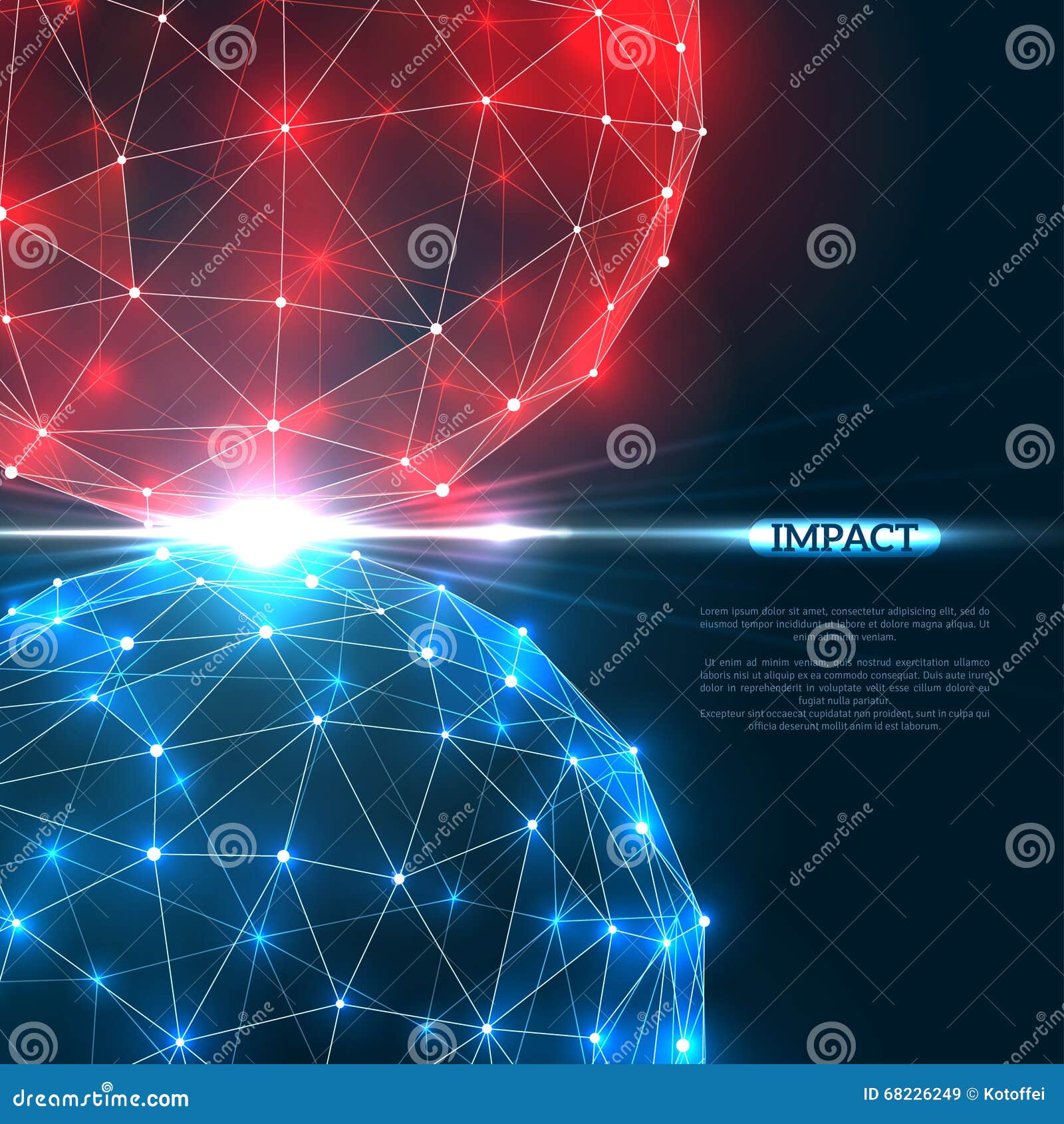 Two Particles Collision with Red and Blue Light Stock Vector ...