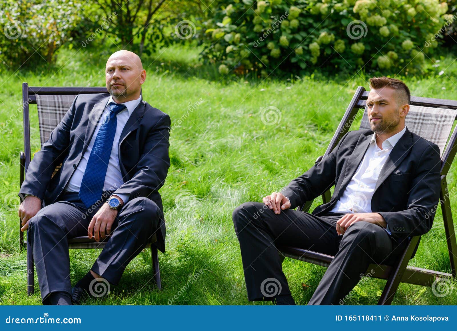 Two Partners Sit and Listen To the Woman Stock Image - Image of rural ...