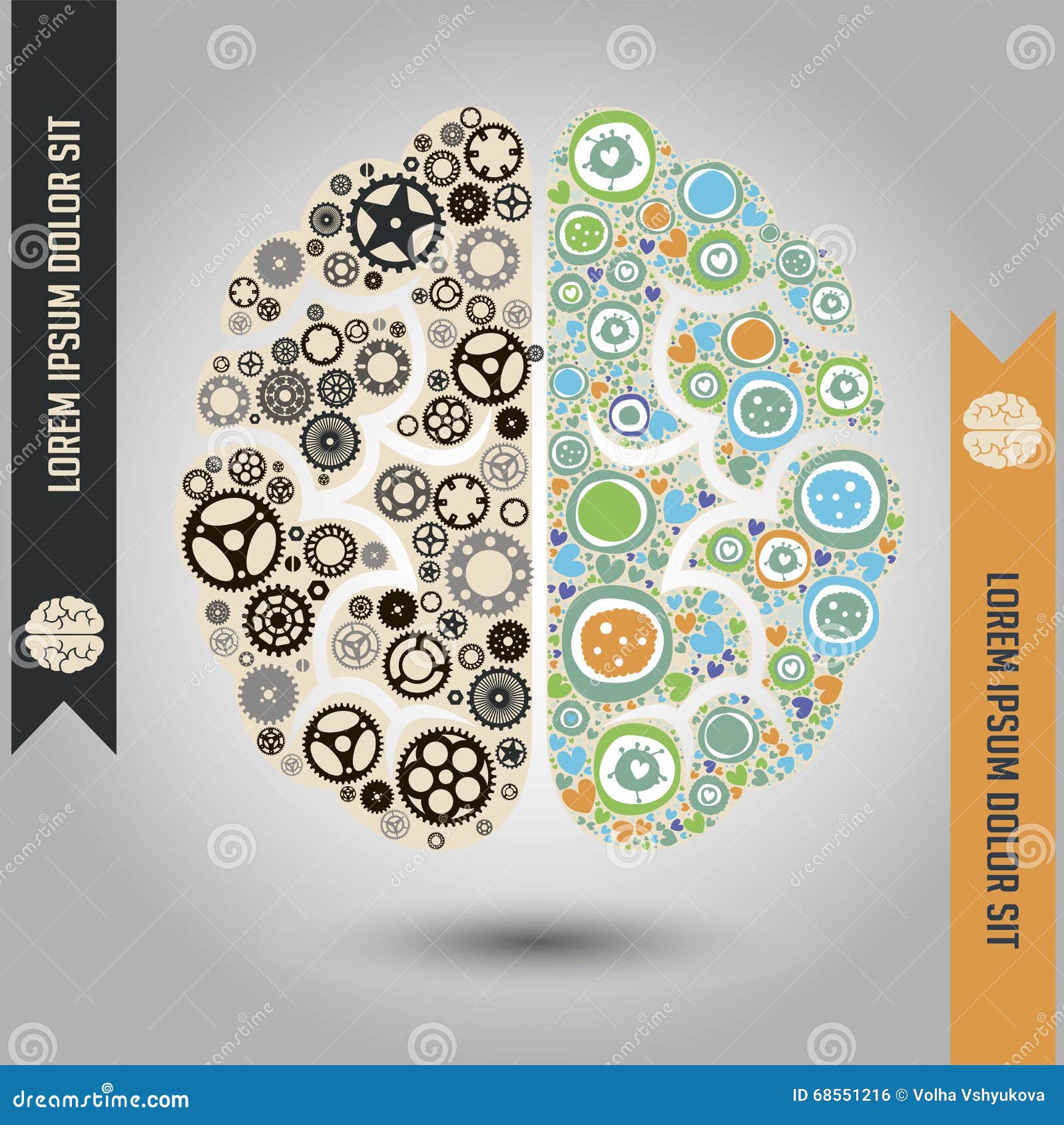 Two Parts of the Brain Conceptual Image Stock Vector - Illustration of ...