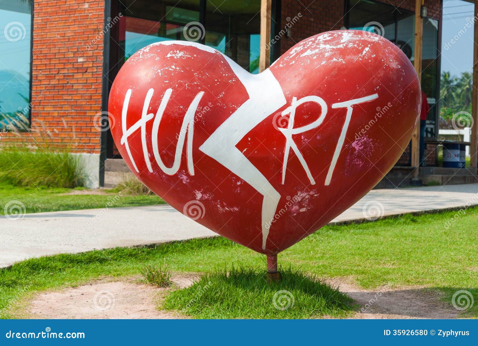 Two Parts of Broken Heart with Hurt Text Stock Photo - Image of gift ...