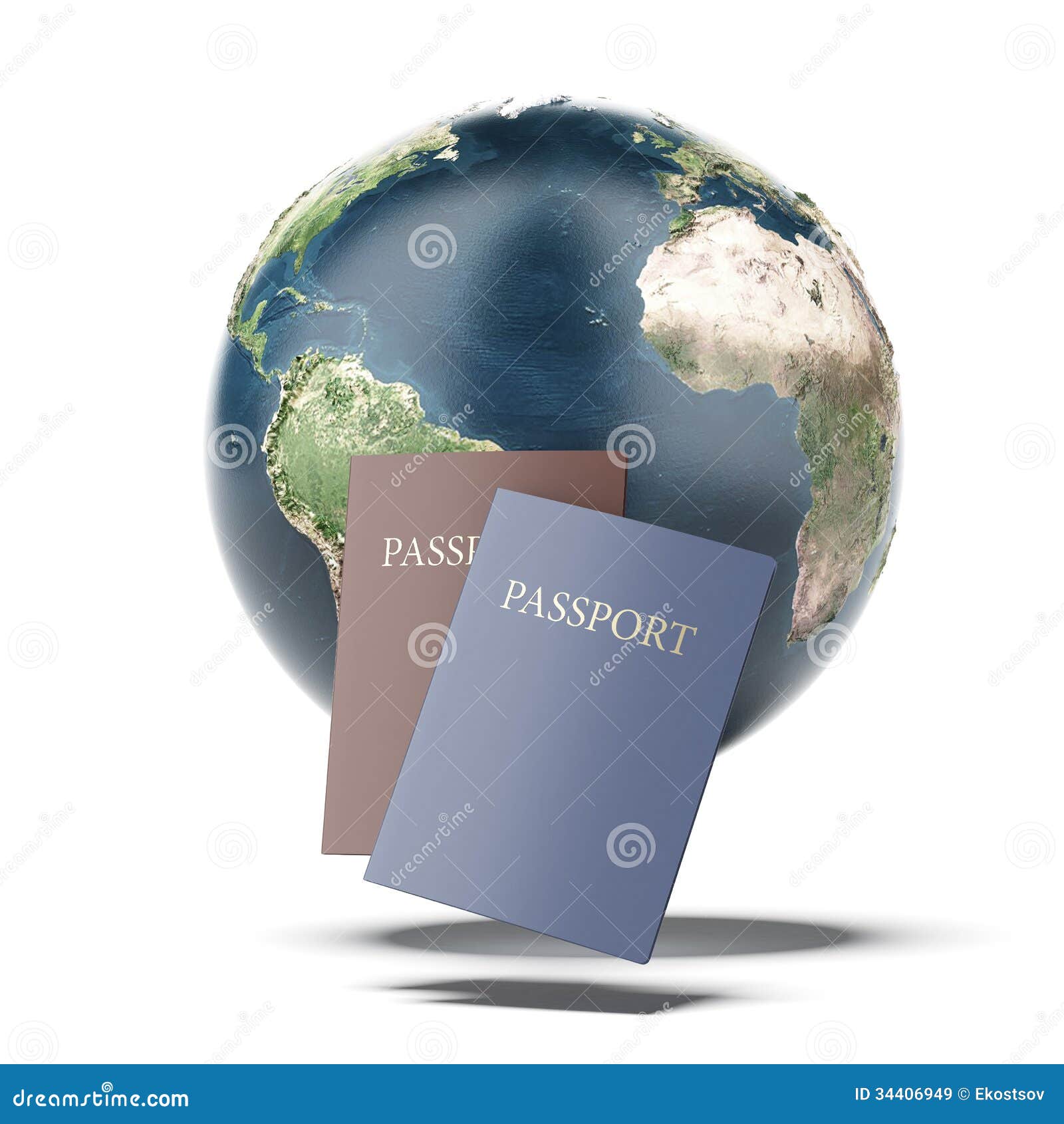 Two passports and earth stock illustration. Illustration of concepts ...