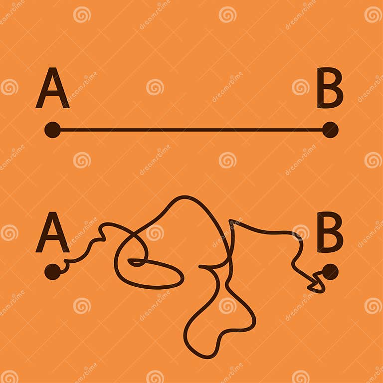 Two Paths from One Point To Other Stock Vector - Illustration of ...