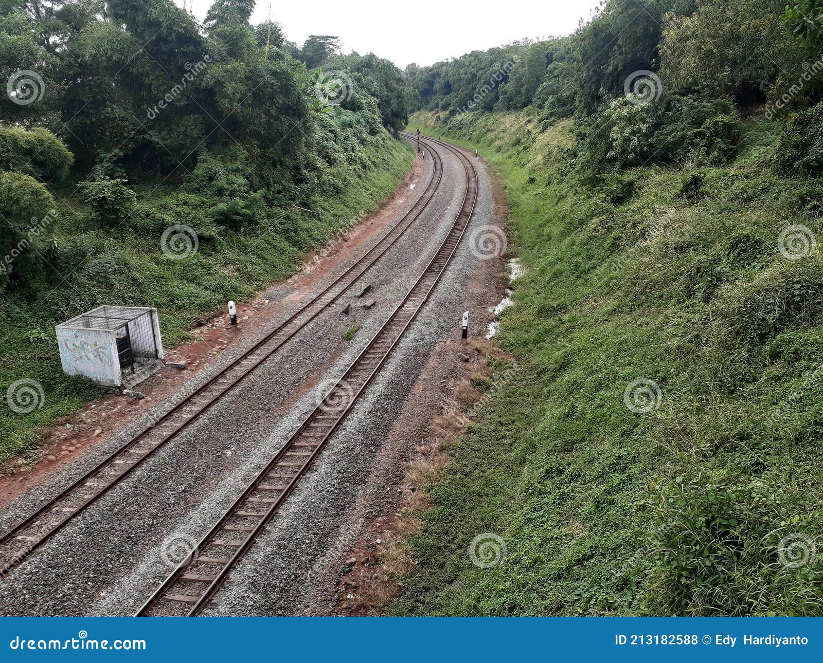 Two Paths of Railroad Tracks Stock Photo - Image of clouds, direction ...