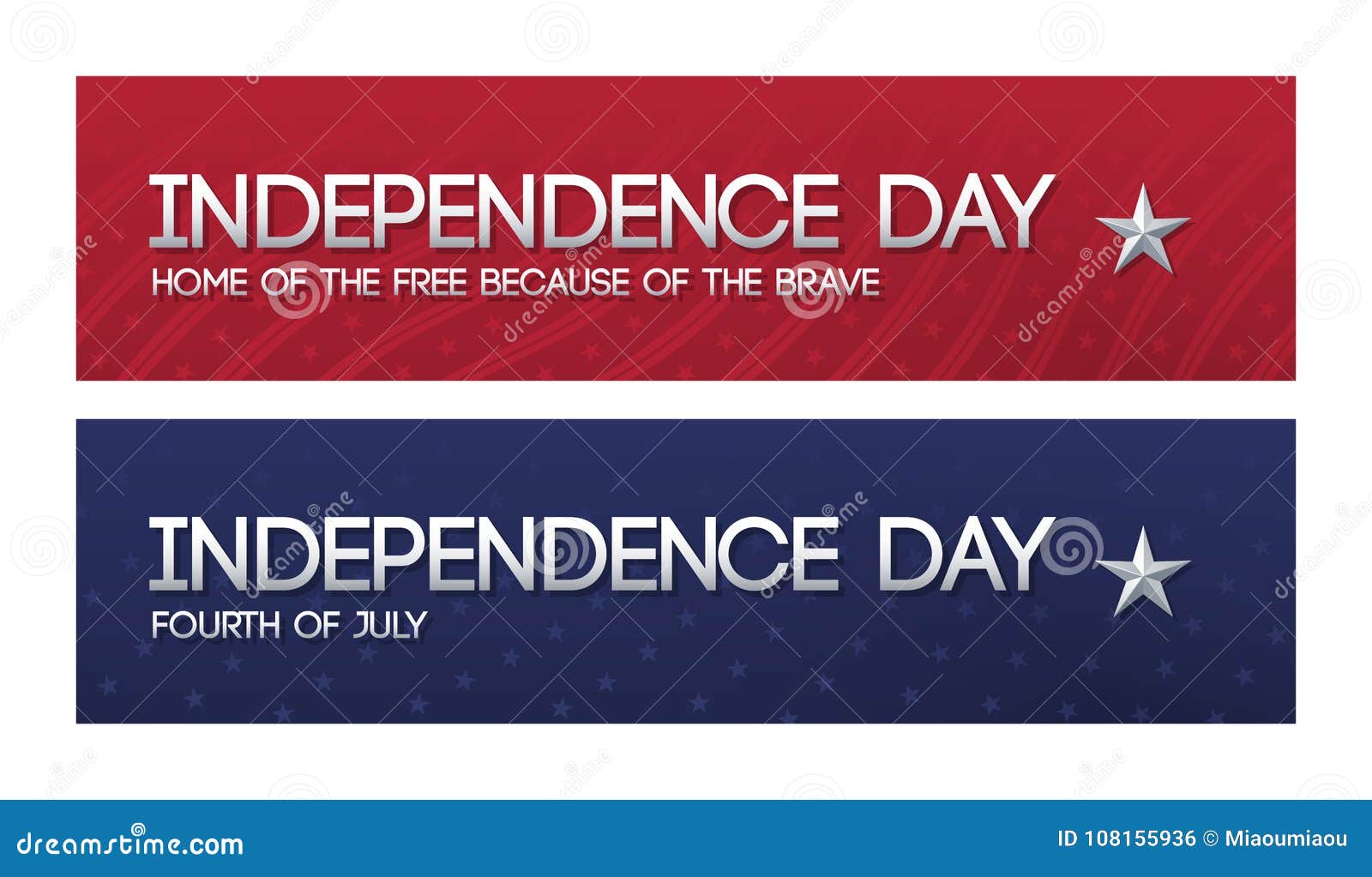 Two Patriotic Web Banners for Independence Day. Stock Vector ...