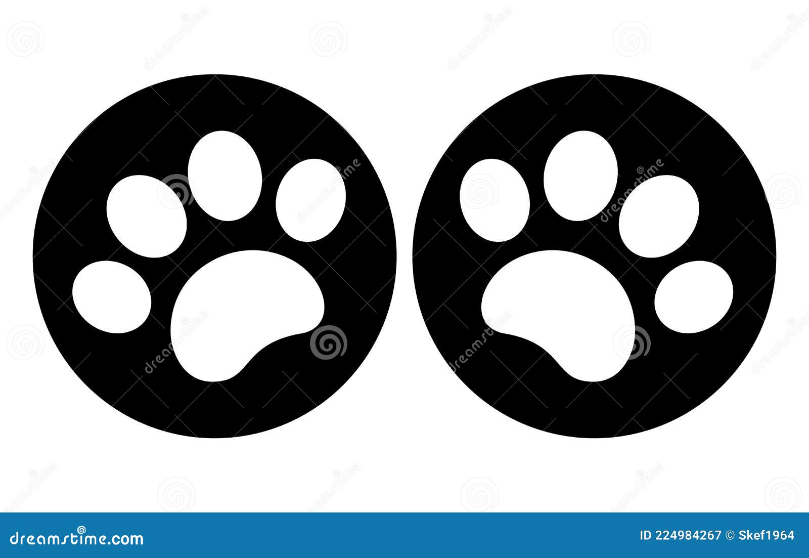 Paw Prints Animal Sign Symbol Icon. Stock Illustration - Illustration ...