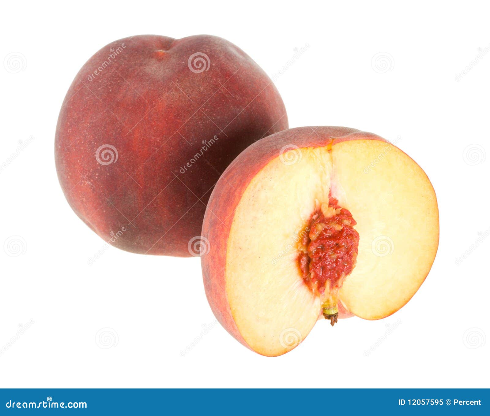 Two peaches isolated stock image. Image of white, fitness - 12057595
