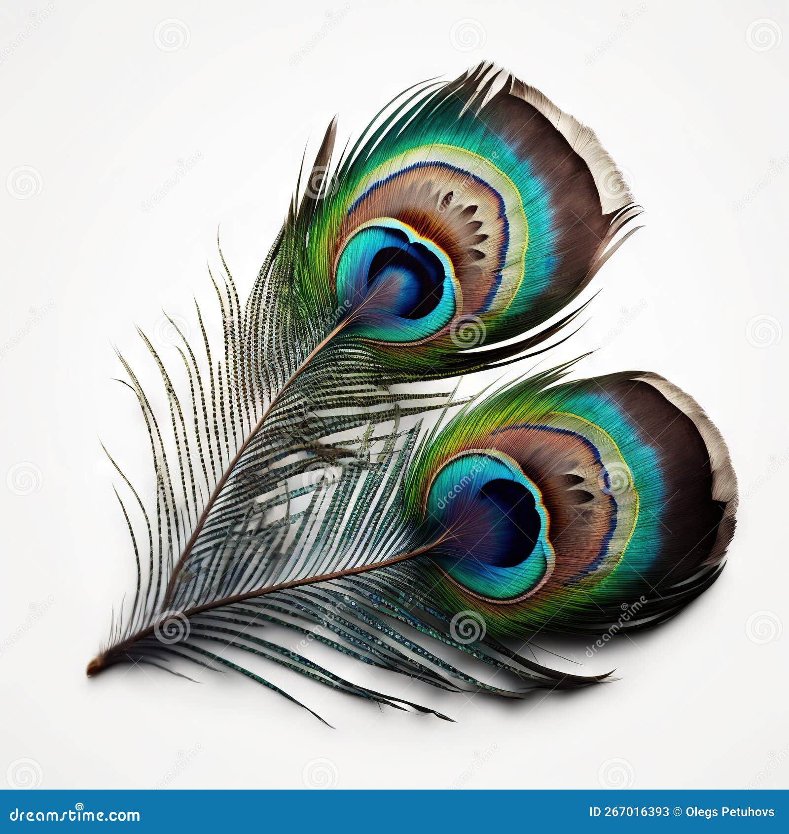 Two Peacock Feathers with a White Background and a White Background ...