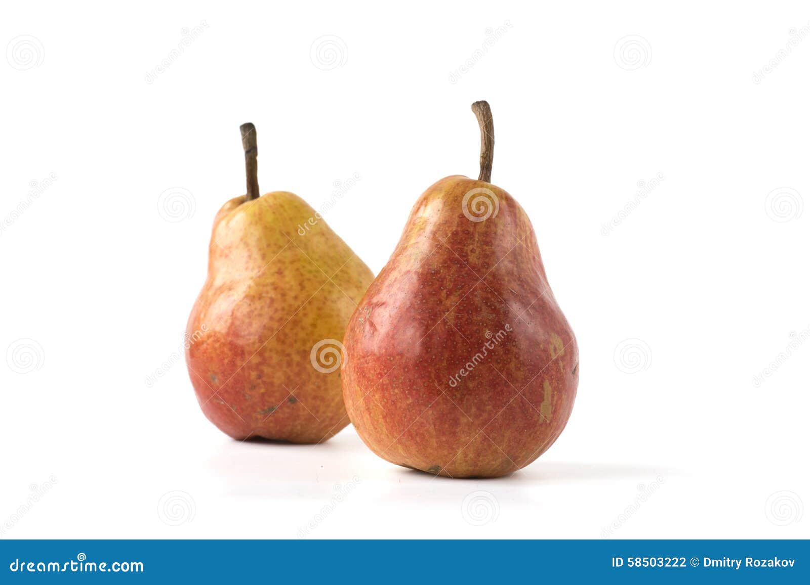 Two Pears Isolated on White Stock Photo - Image of tasty, colorful ...