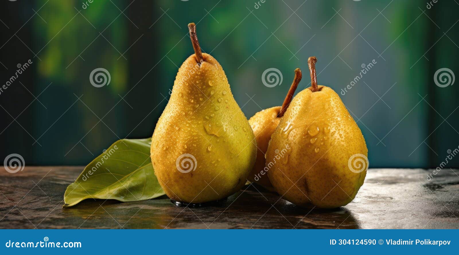 Two Pears Sitting Side by Side on a Table. Perfect for Food and ...