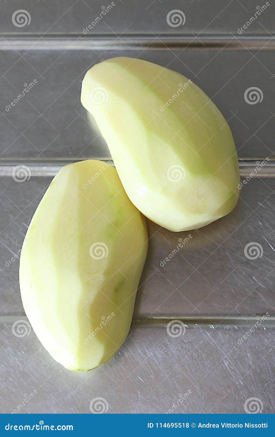 Peeled Potatoes and Ready To Be Cooked Stock Photo - Image of peeled ...