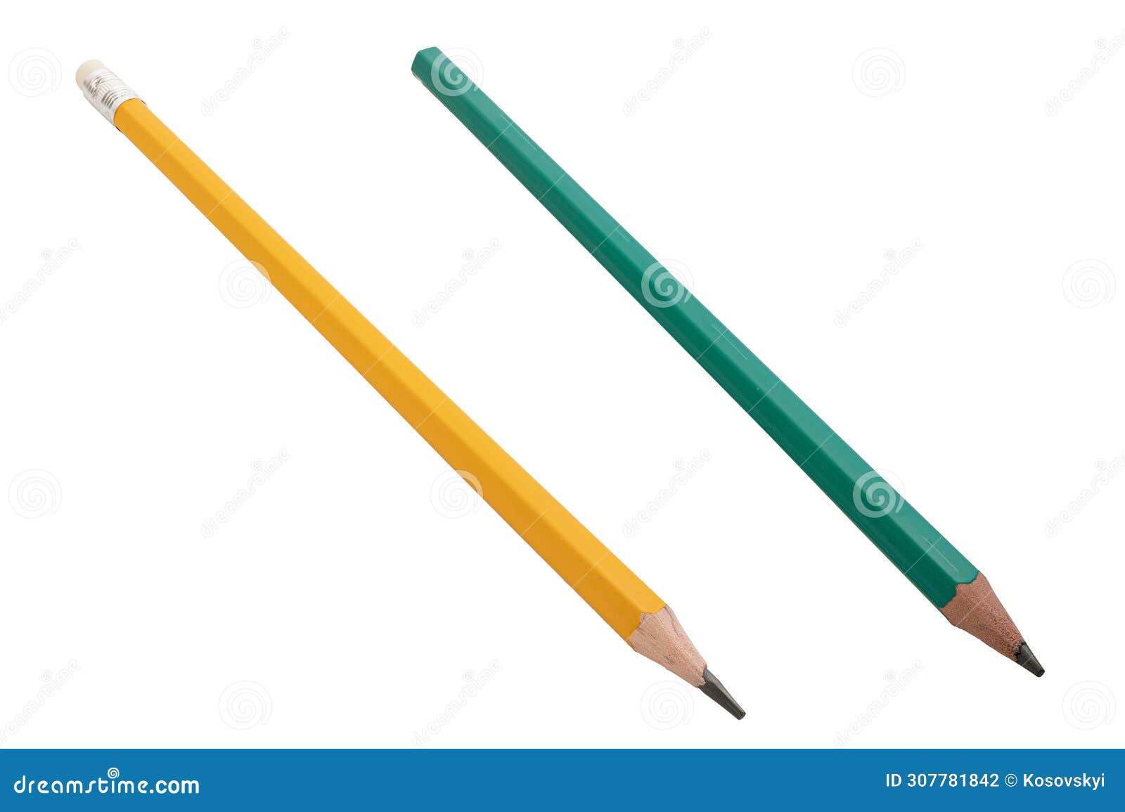 Two Pencils Isolated on White Background Stock Photo - Image of ...