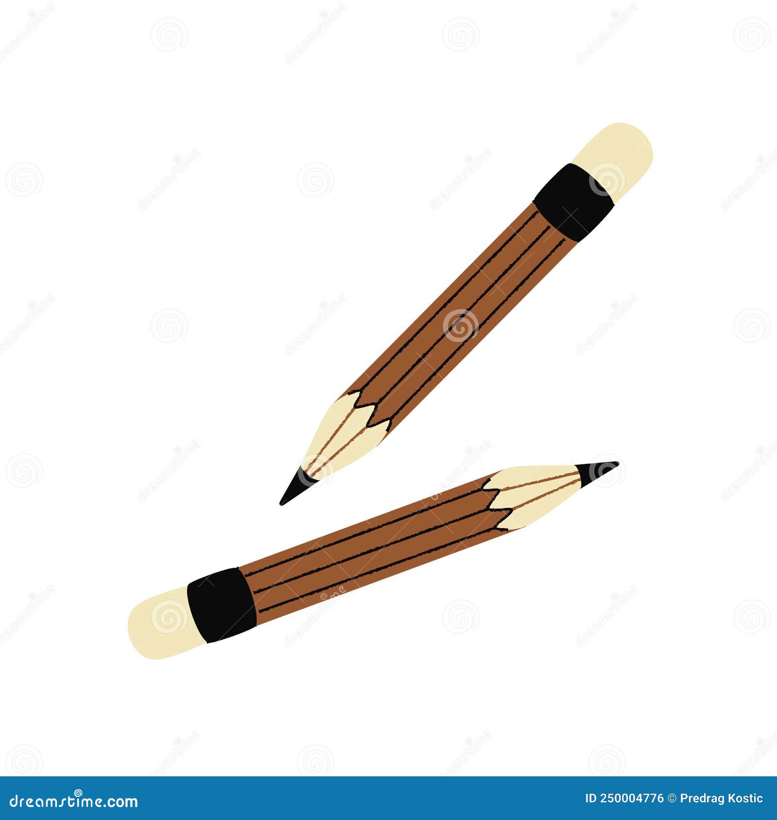 Two pencils stock illustration. Illustration of writing - 250004776