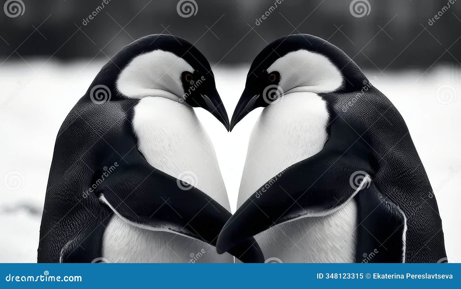 Two Penguins are Hugging Each Other Stock Image - Image of wildlife, heart: 348123315